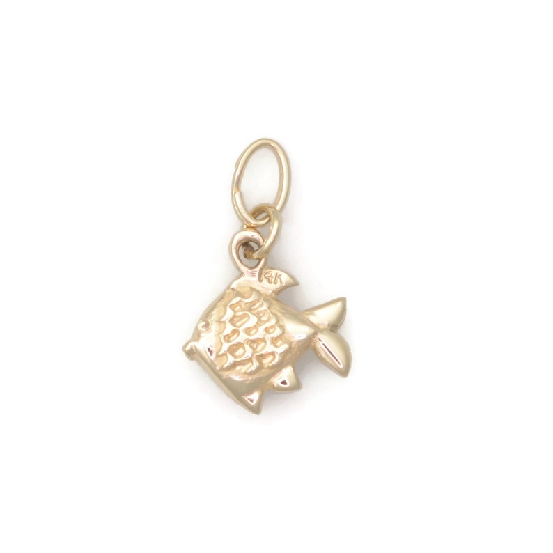 14kt Goldfish Charm, 14K Goldfish Charm, 14kt Gold Fish Pendant, 14kt ...