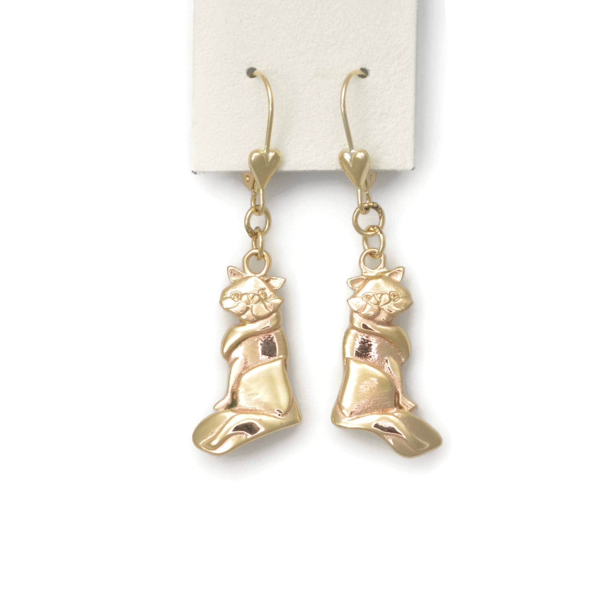 14kt Gold Persian Cat Earrings by Donna Pizarro Fr Her Animal Whimsey ...