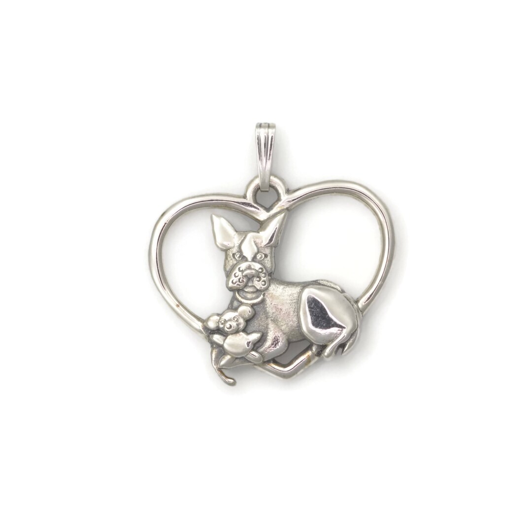 Silver Boston Terrier Pendant Silver Boston Terrier Necklace - Etsy