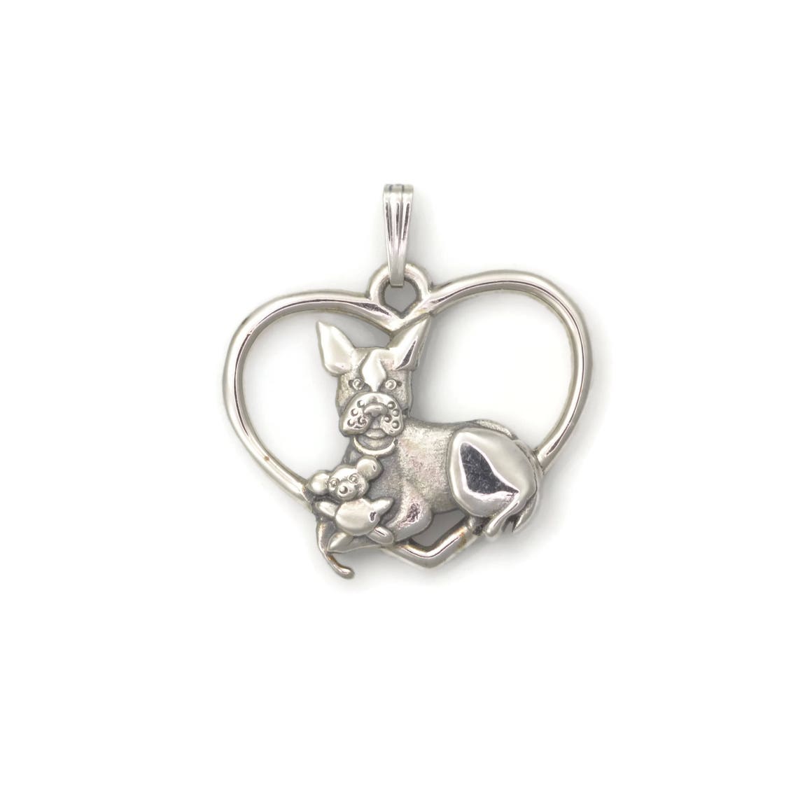 Silver Boston Terrier Pendant Silver Boston Terrier Necklace - Etsy
