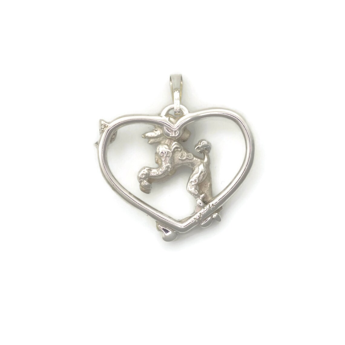 Silver Poodle Pendant Silver Poodle Necklace Fr Donna - Etsy