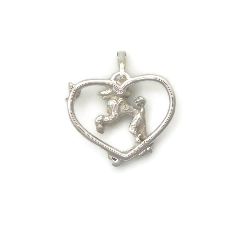 Silver Poodle Pendant Silver Poodle Necklace Fr Donna - Etsy