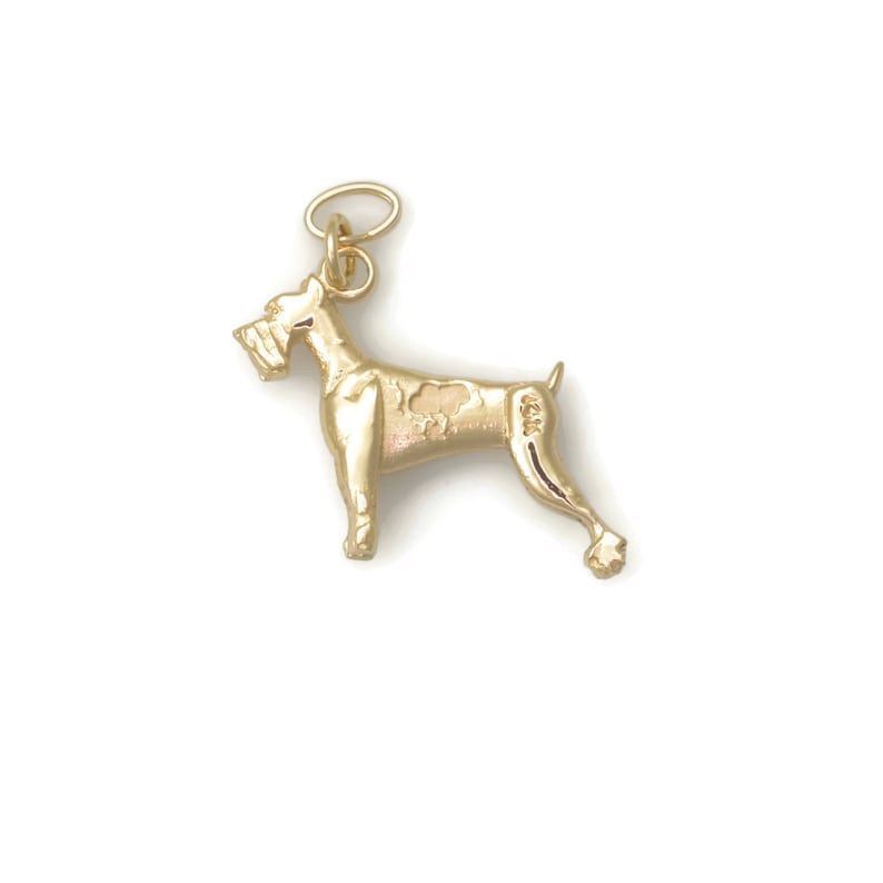 14kt Gold Giant Schnauzer Charm, 14kt Giant Schnauzer Pendant, Gold ...