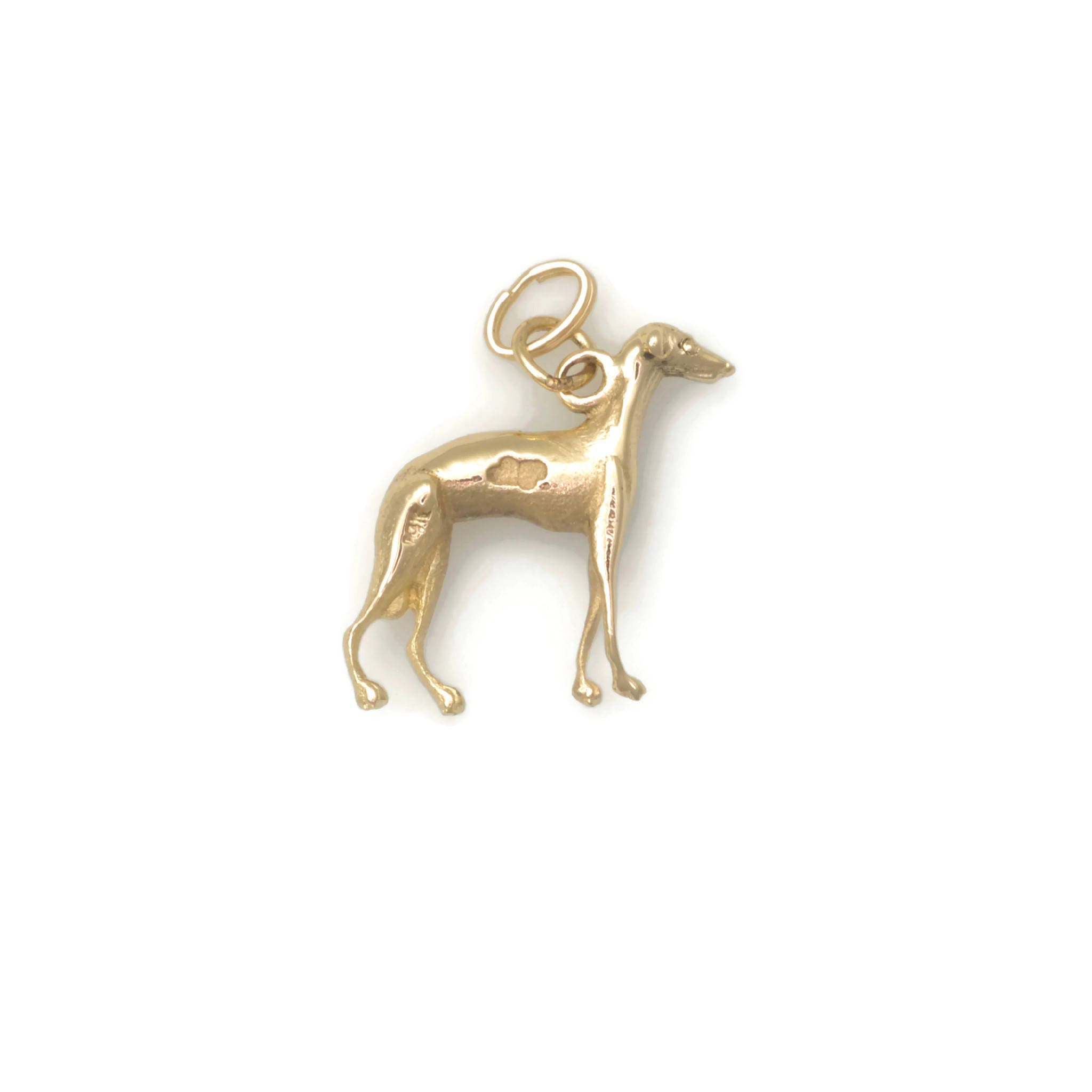 14kt Gold Italian Greyhound Charm, 14kt Gold Italian Greyhound Pendant ...