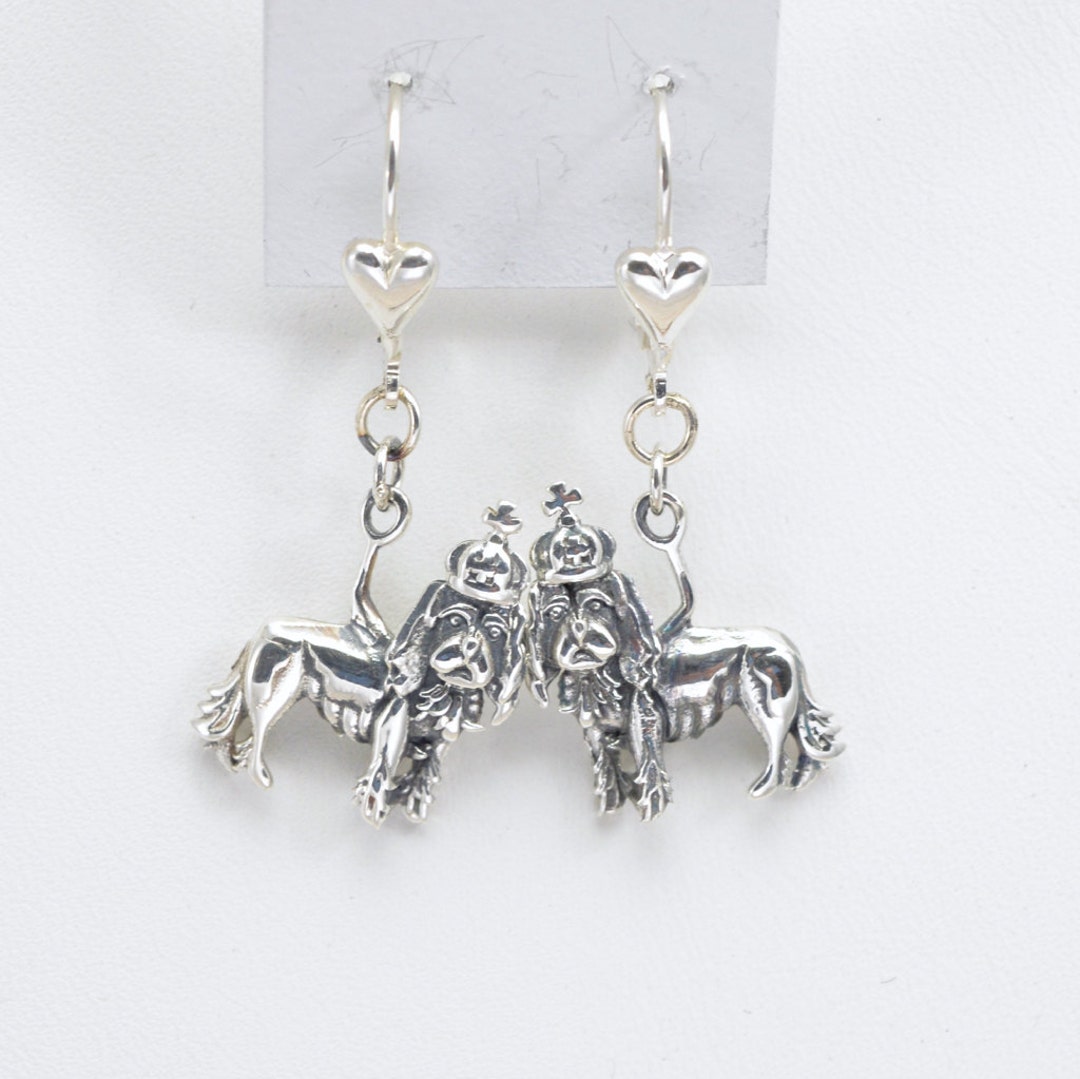 Sterling Silver Cavalier King Charles Spaniel Earrings Fr Donna Pizarro ...