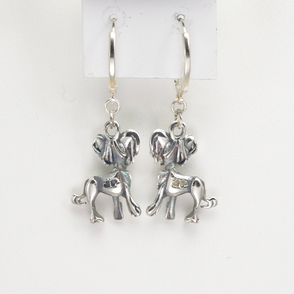 Sterling Silver Chinese Crested Earrings Fr Donna - Etsy
