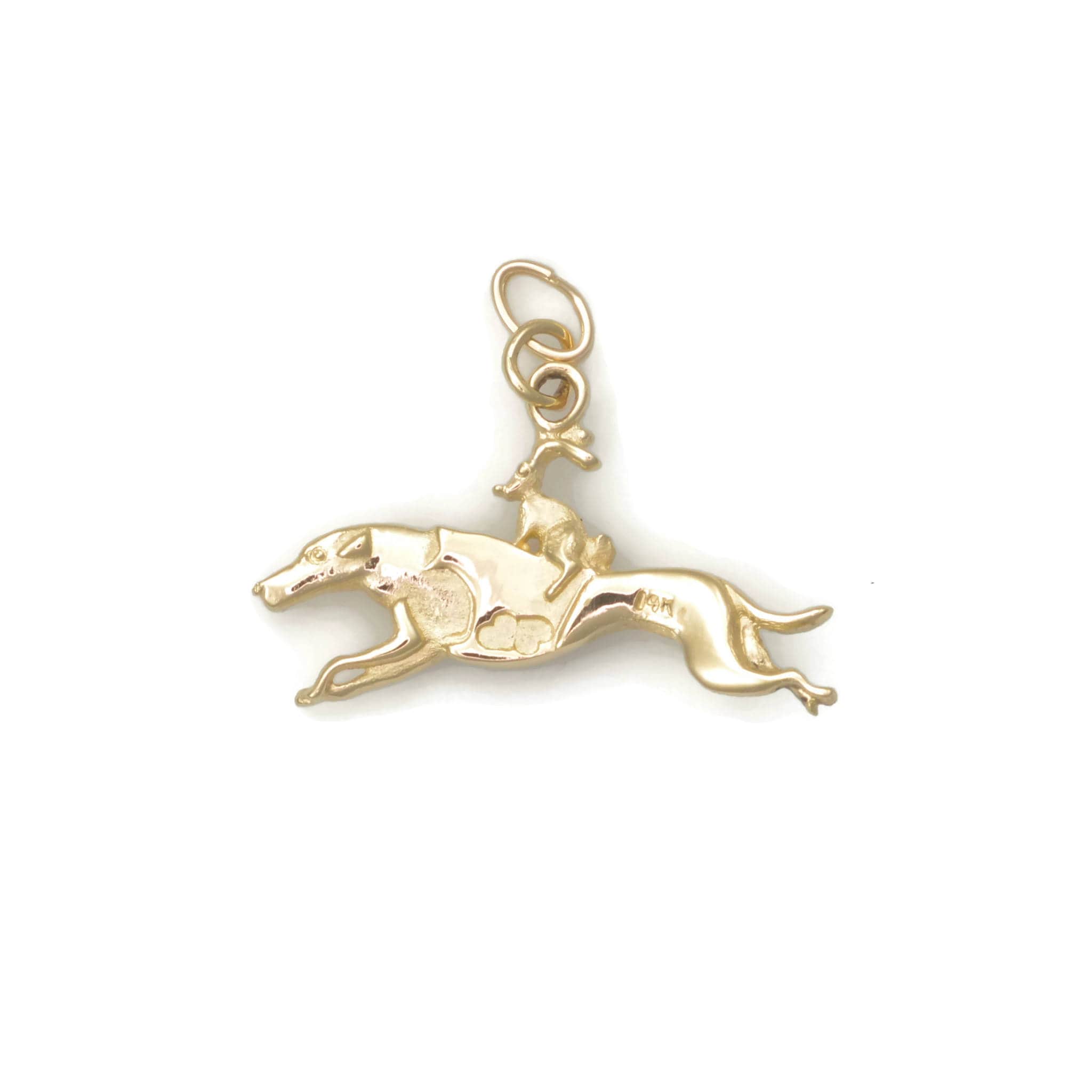 14kt Gold Greyhound Charm, 14kt Greyhound Charm, 14kt Greyhound Pendant ...