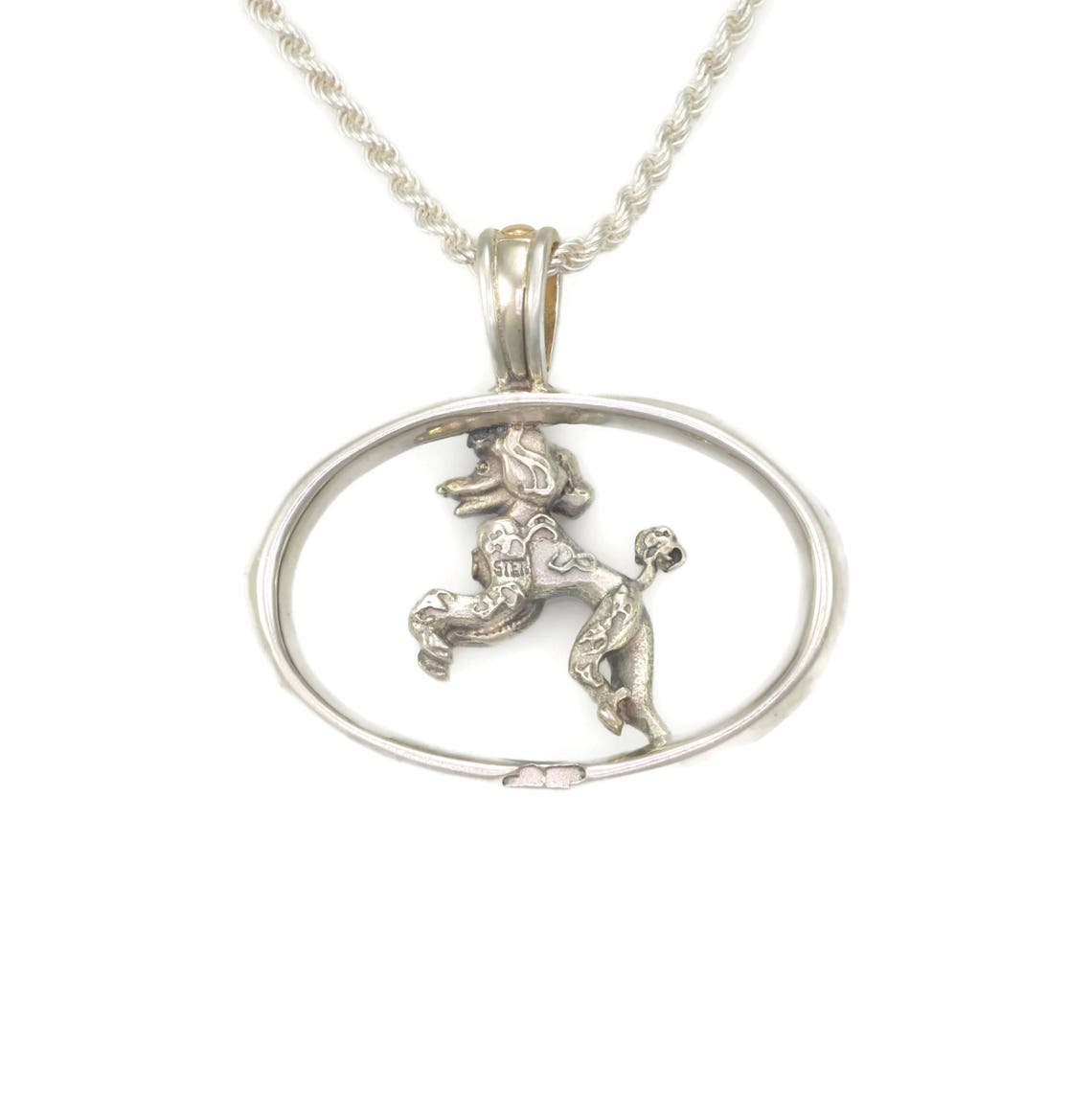 Silver Poodle Pendant, Silver Poodle Necklace, 14kt Poodle Pendant ...