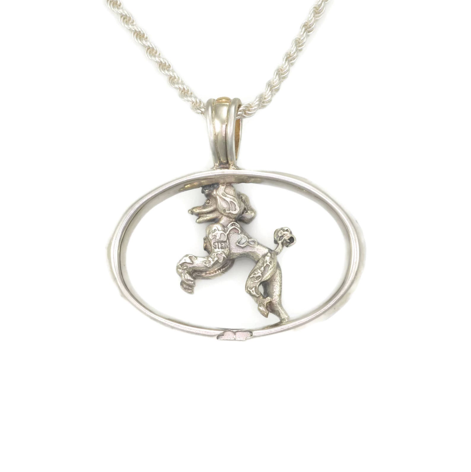 Silver Poodle Pendant, Silver Poodle Necklace, 14kt Poodle Pendant ...