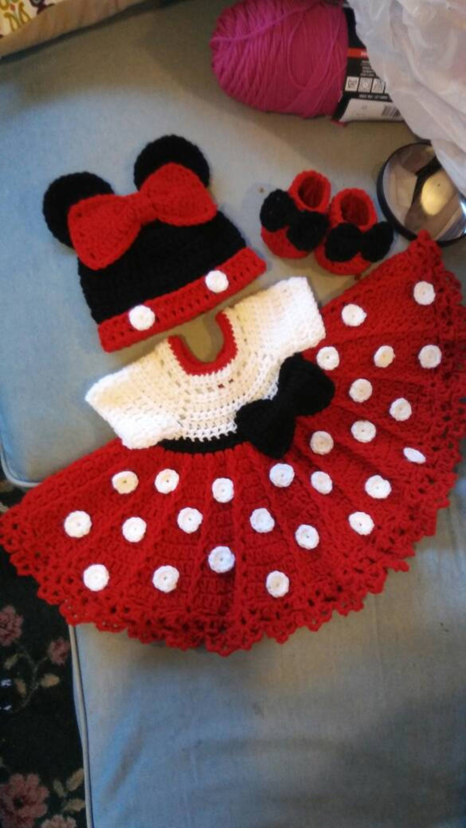 Crochet Minnie Mouse Set This One is so Cute! - Etsy
