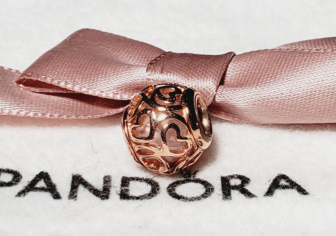 Authentic Pandora Rose Hearts Filigree Charm # 787348CZ Excellent ...