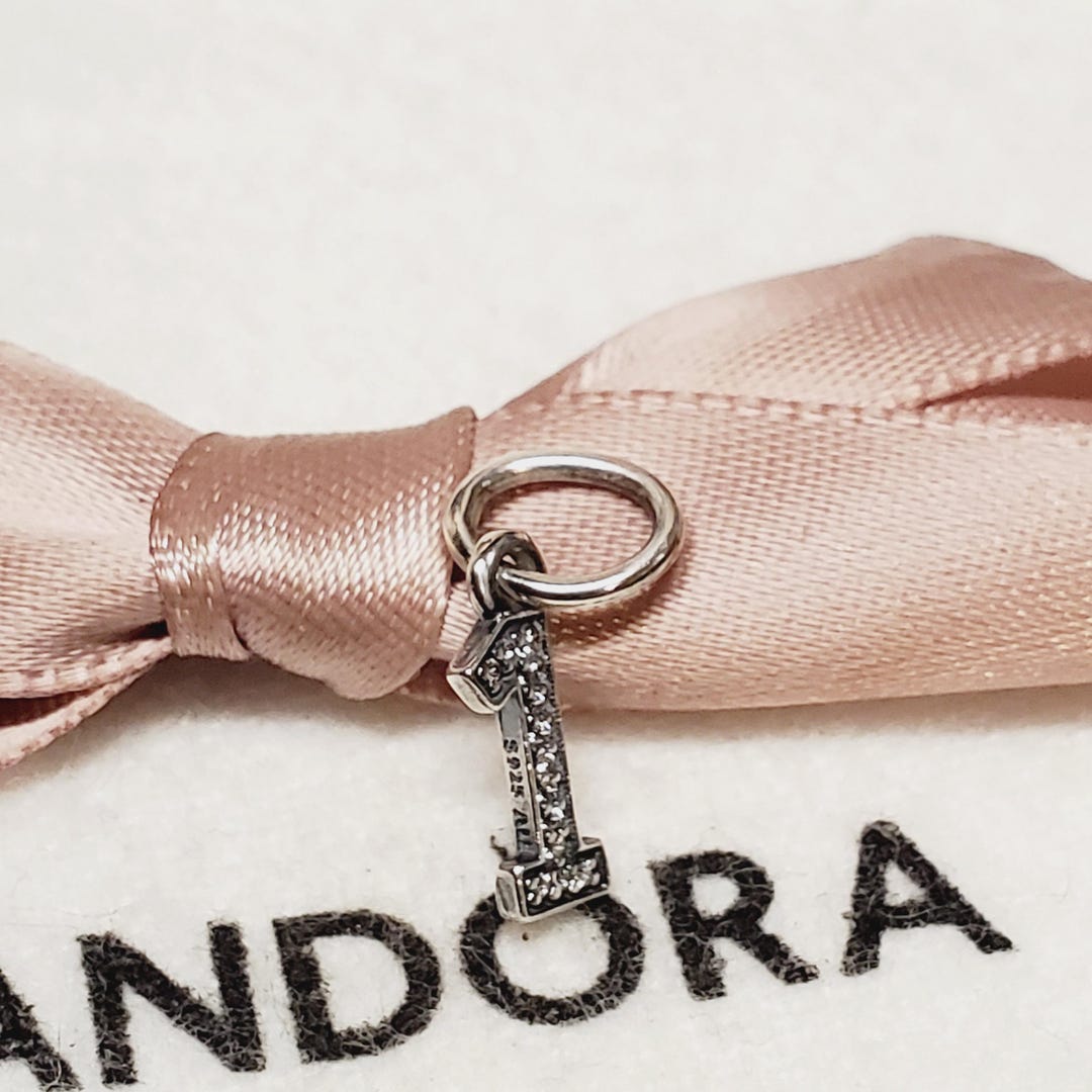 Authentic Pandora Sterling Silver Number 1 Dangle Charm #791339CZ ...