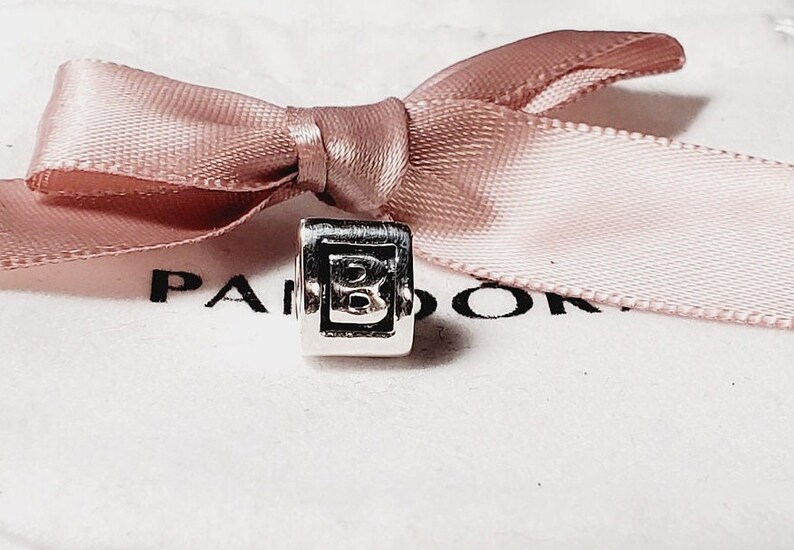 Authentic Pandora Silver Alphabet Initial Block Letter B Charm - Etsy