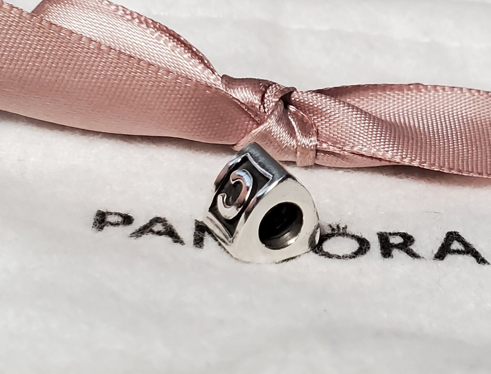 Authentic Pandora Silver Alphabet Initial Block Letter C Charm #790323 ...