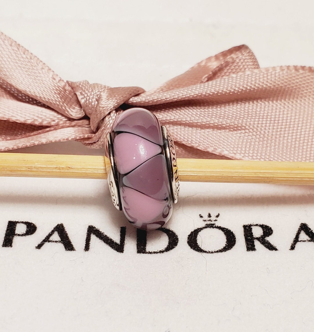Authentic Pandora Silver Murano Glass Captivating Purple Charm 790635 ...