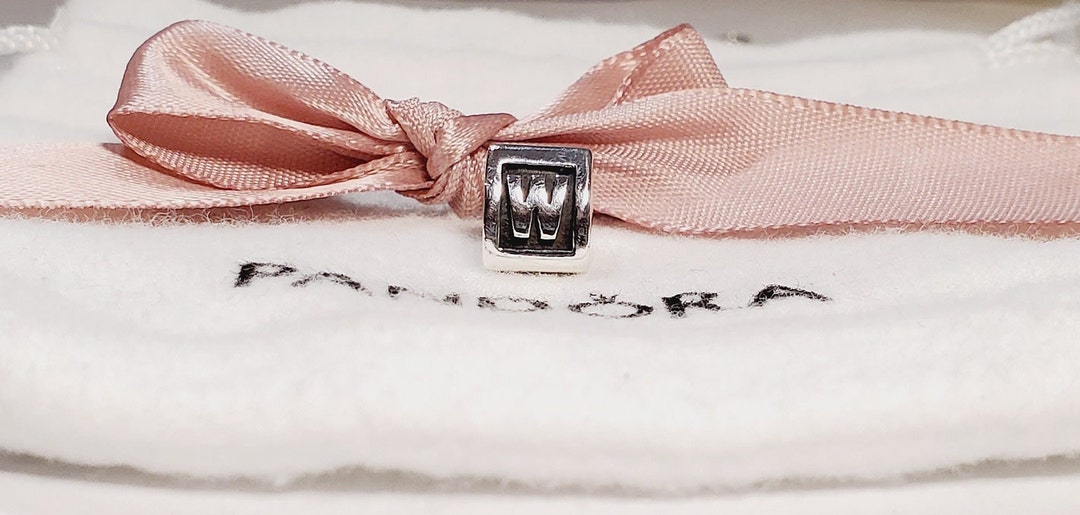 Authentic Pandora Silver Alphabet Initial Block Letter W Charm 790323 ...