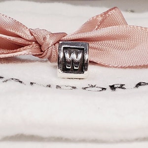 Authentic Pandora Silver Alphabet Initial Block Letter W Charm - Etsy