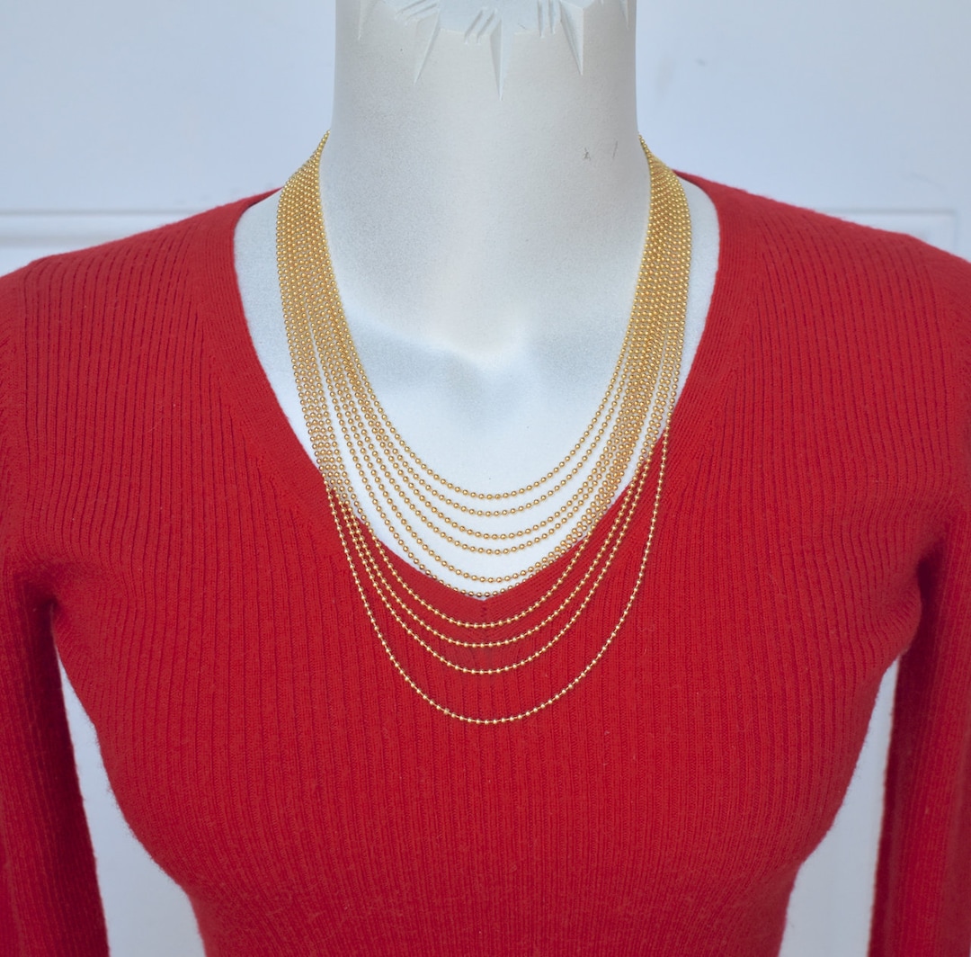 Avon Ball Chain Multi Strand Adjustable Necklace Vintage in - Etsy
