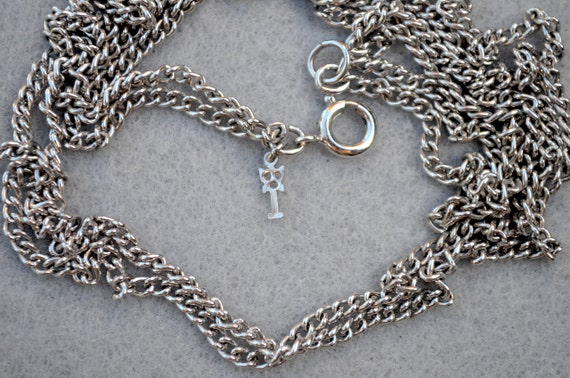 Crown Trifari Double Chain 27 Inch Necklace Vintage - Gem