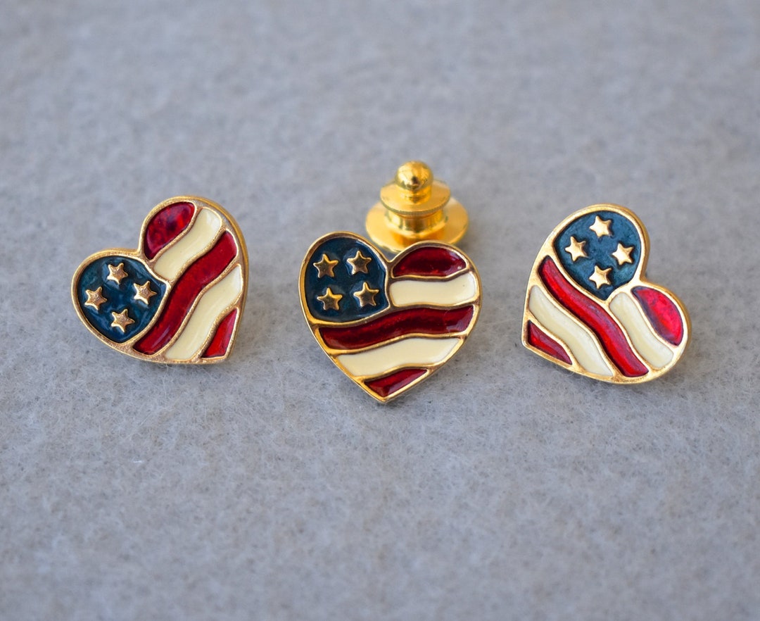 Avon Patriotic Flag Pin and Earrings Set Vintage - Etsy
