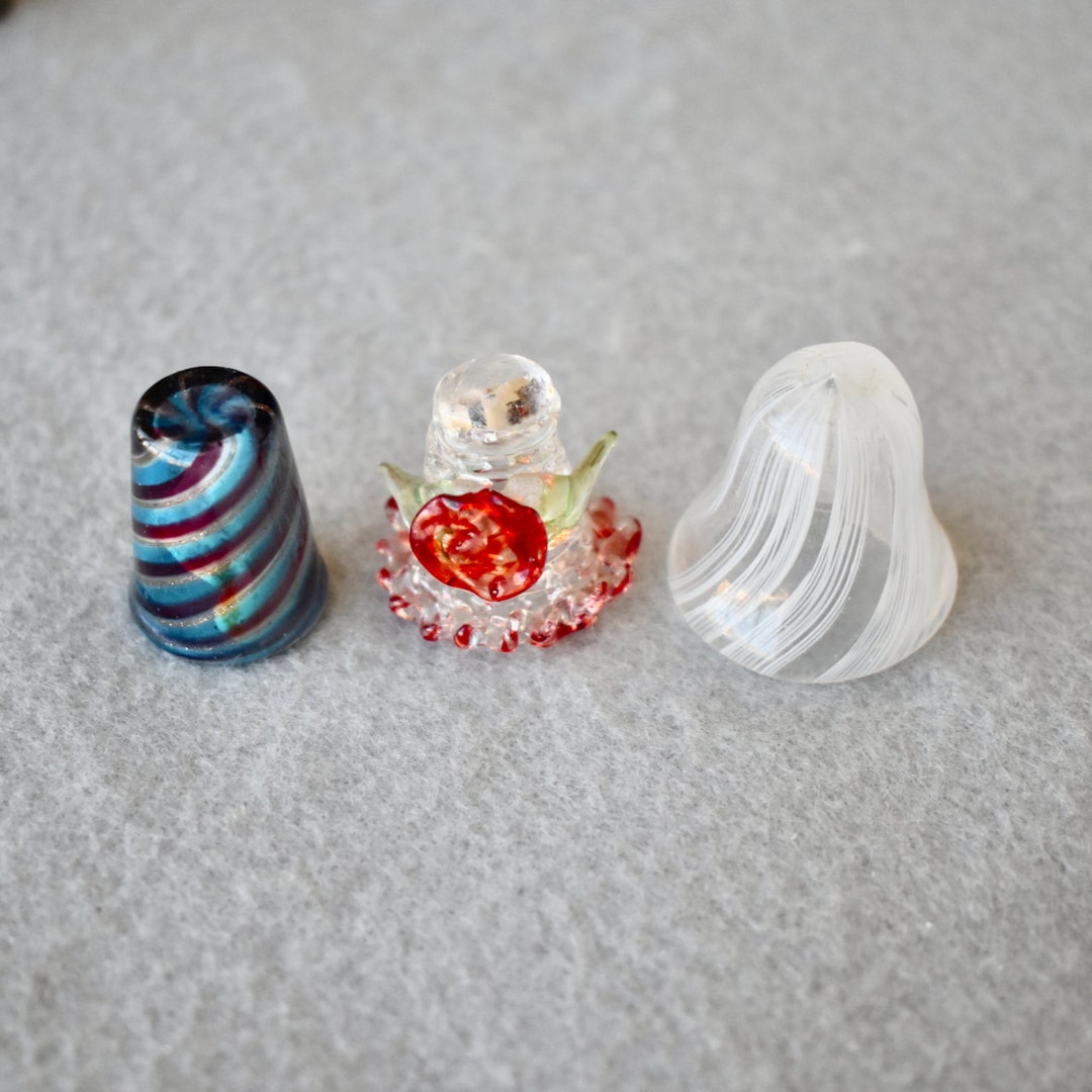 Lot of Three Art Glass Thimbles Collectible Vintage - Etsy