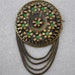 Victorian Revival Big Brooch With Chain Dangles Vintage - Etsy