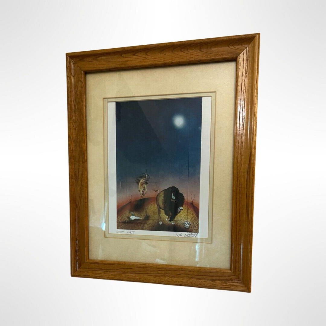Cherokee Artist Ron Mitchell "night Hunt" Signed Framed Print - Etsy