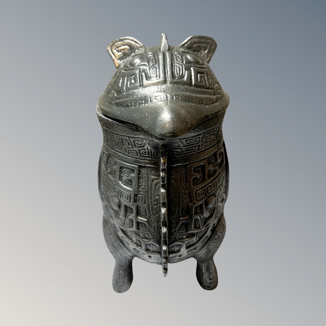 James Mont Style MCM Metal Bird Pitcher Stylized Mythical Pewter Tone ...