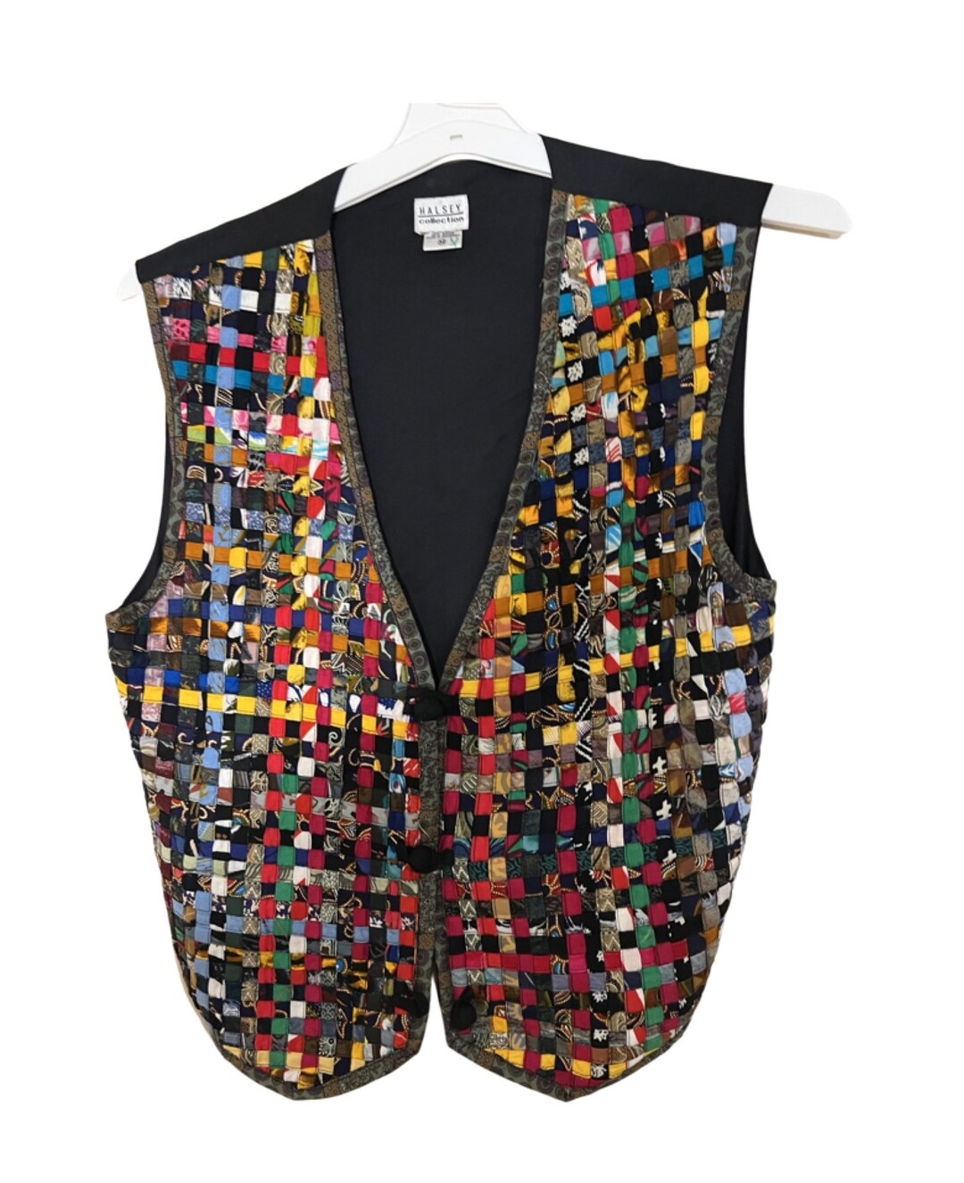 Vintage Boho Rayon Vest Woven Fabric Ribbons Halsey Collection Sz M - Etsy