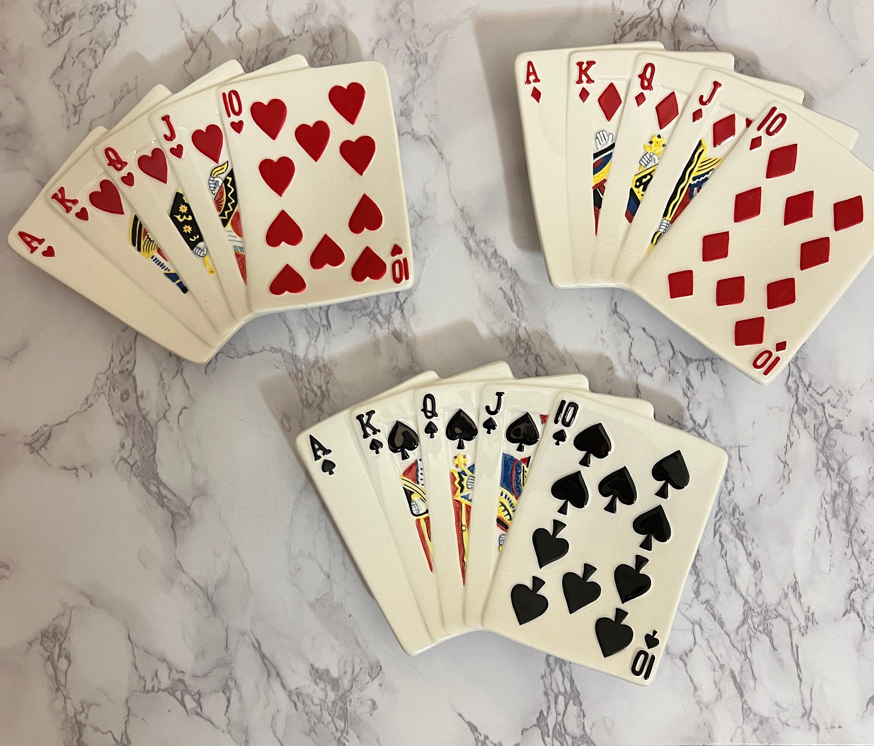 Fitz and Floyd Game Night Playing Cards Plates Royal Flush 3 Plates - Etsy