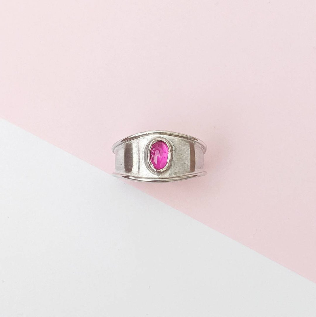 Lab Grown Ruby Pinkie Ring - Etsy