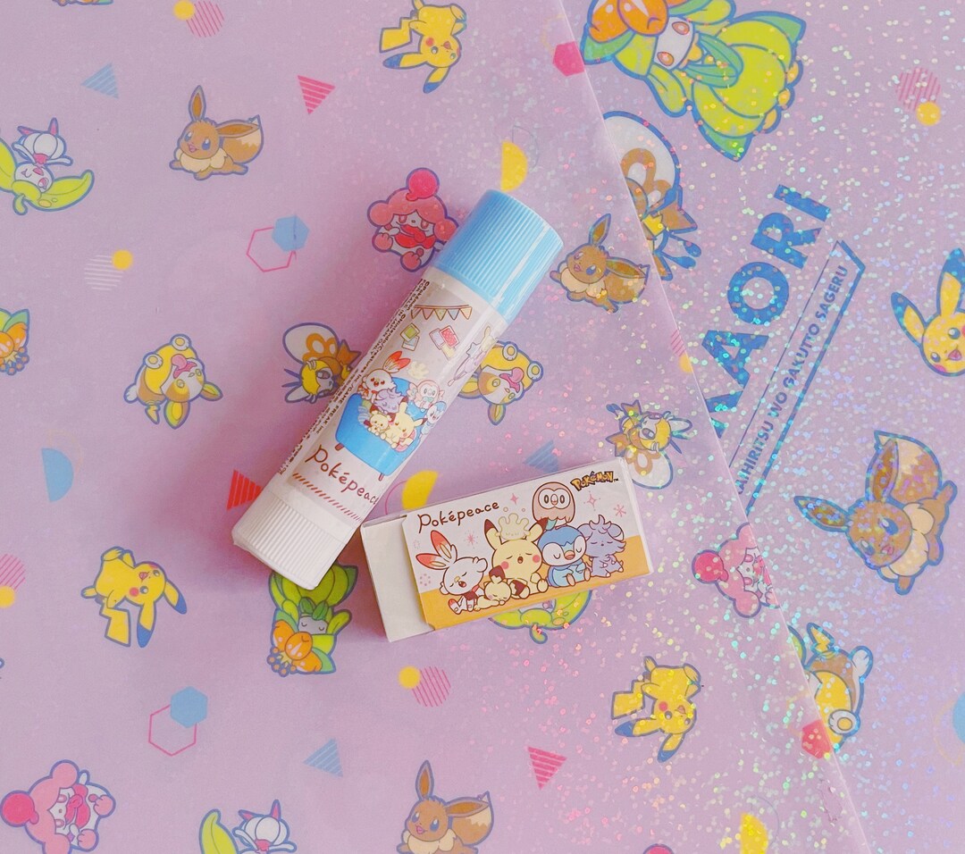 Showa Note Pokémon Center Original Glue Stick & Eraser Set Pokepeace ...