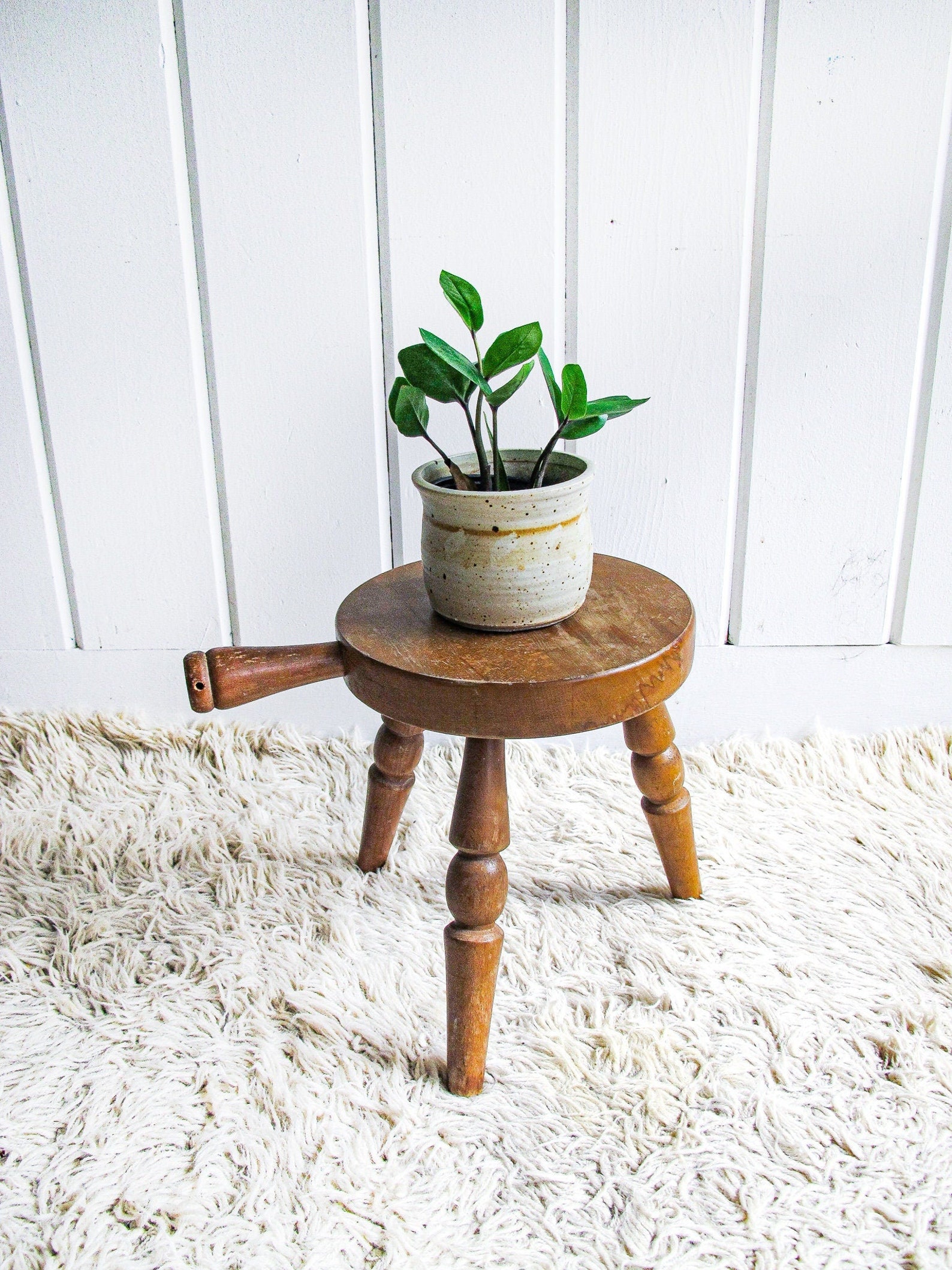 Wood Stool Plant Stand Made in Japan - Etsy