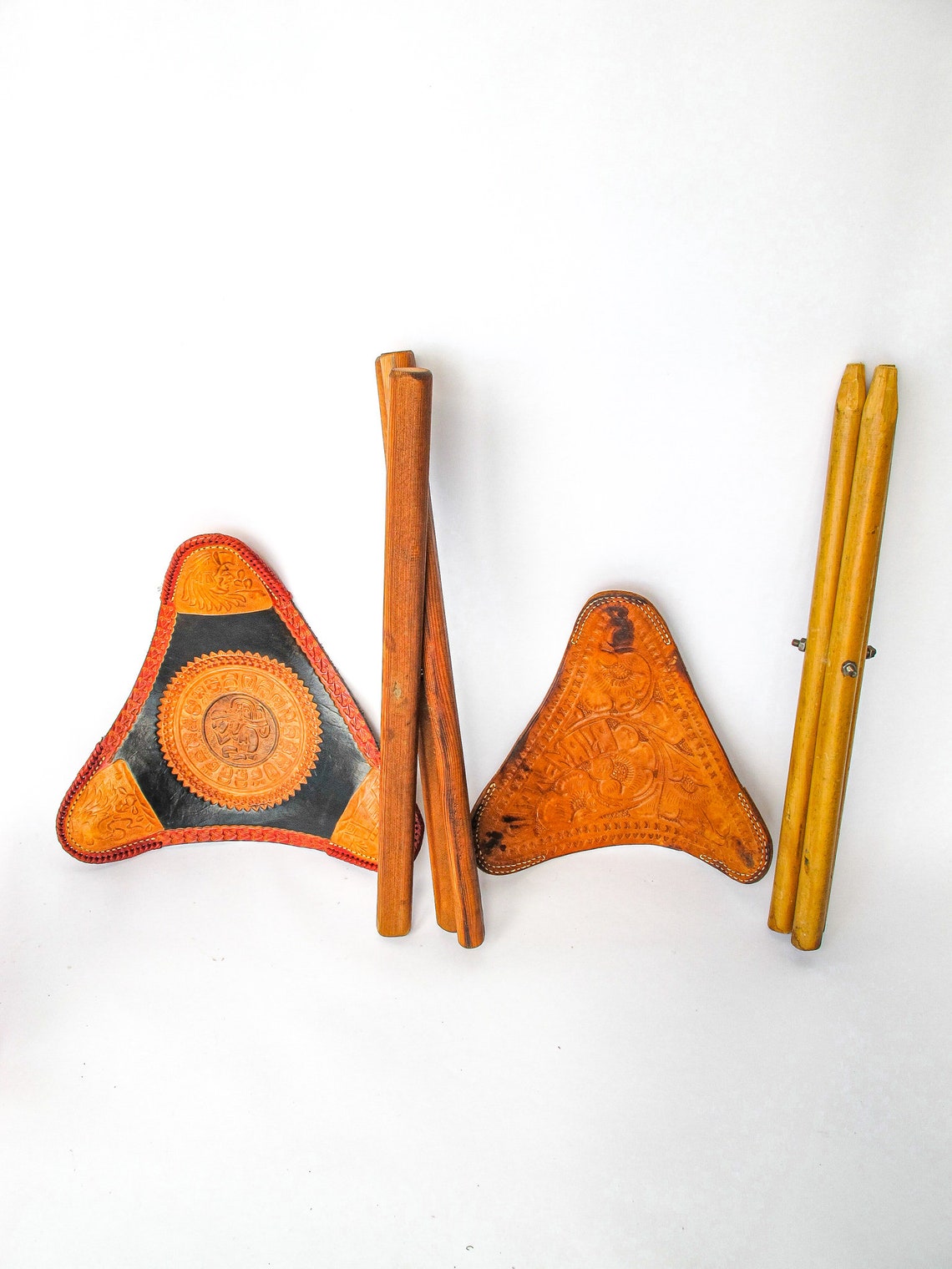 Leather Tri-fold Folding Camping Stools sold Separately - Etsy