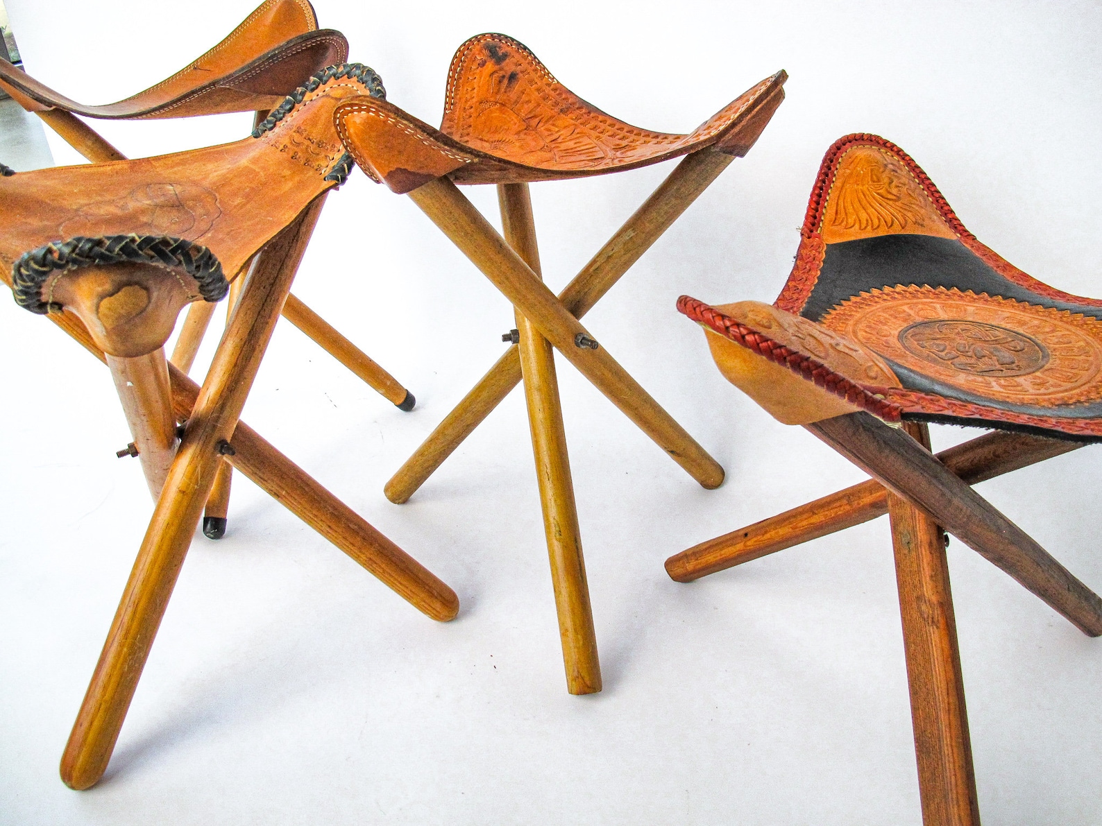 Leather Tri-fold Folding Camping Stools sold Separately - Etsy