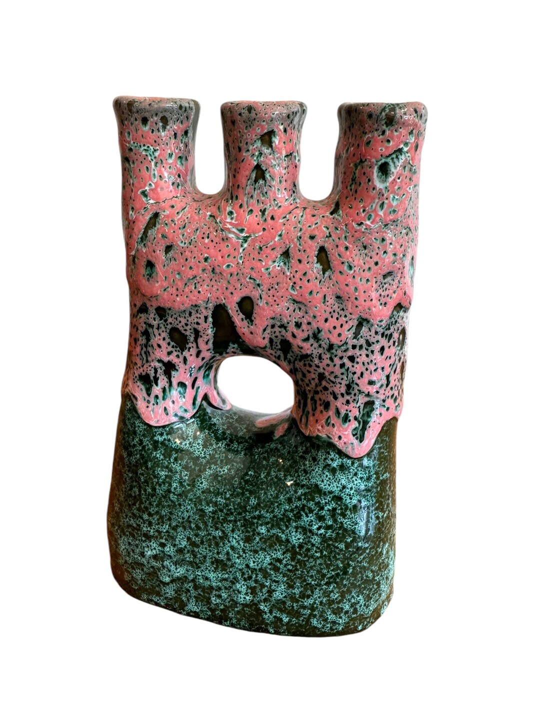 Moroccan Terracotta Clay Vase With Green and Pink Drip Glaze - Etsy