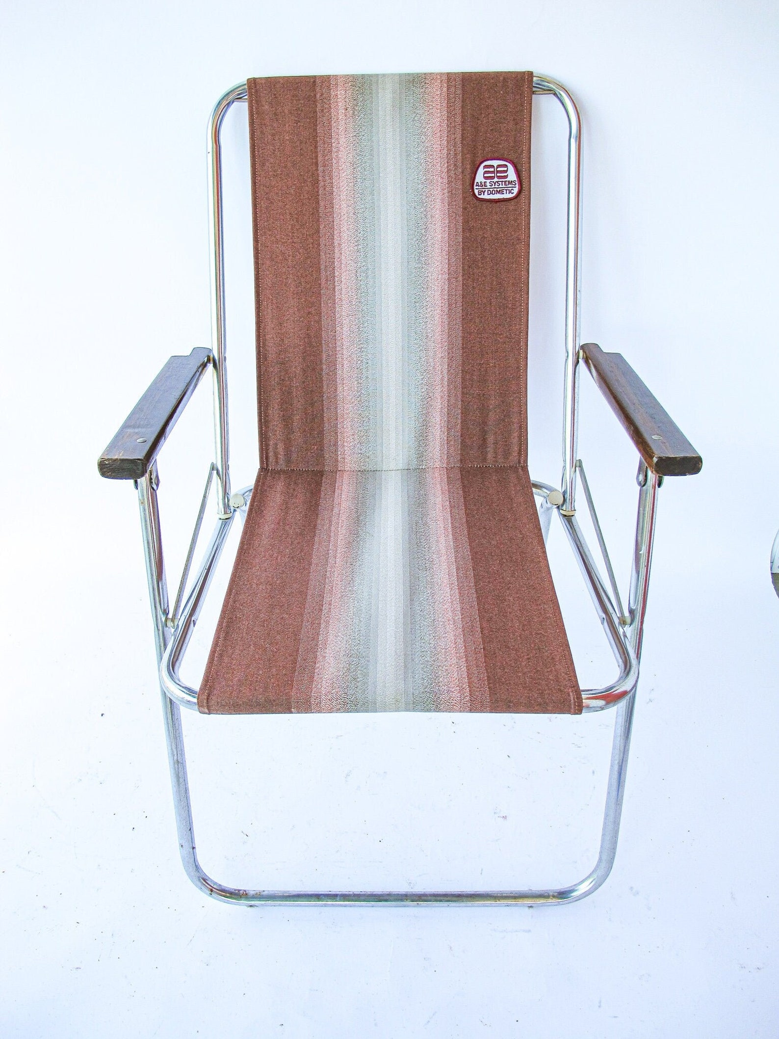 Canvas Folding Lawn Chairs With Metal Frames and Wood Arm - Etsy