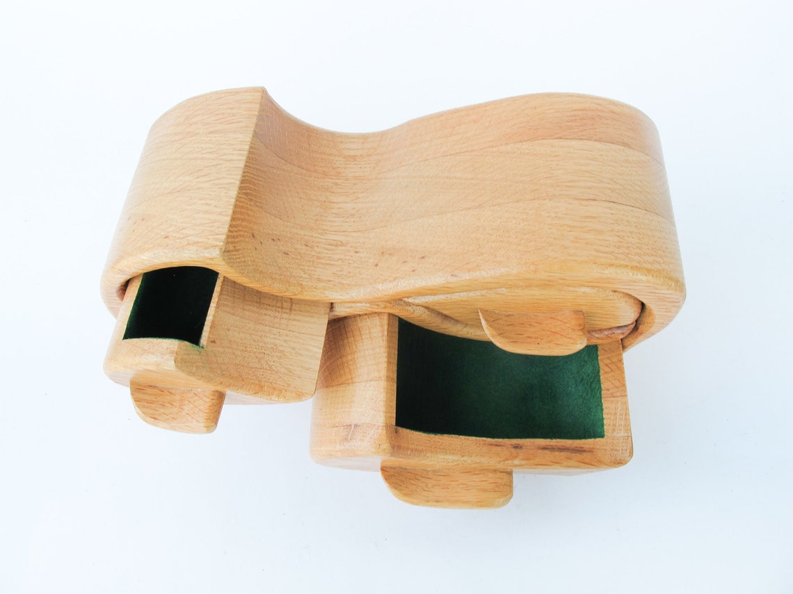 4 Drawer Oak Carved Curved Box Cabinet - Etsy