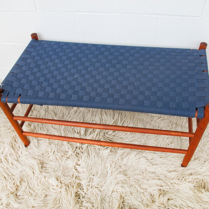 Woven Leather Bench - Etsy