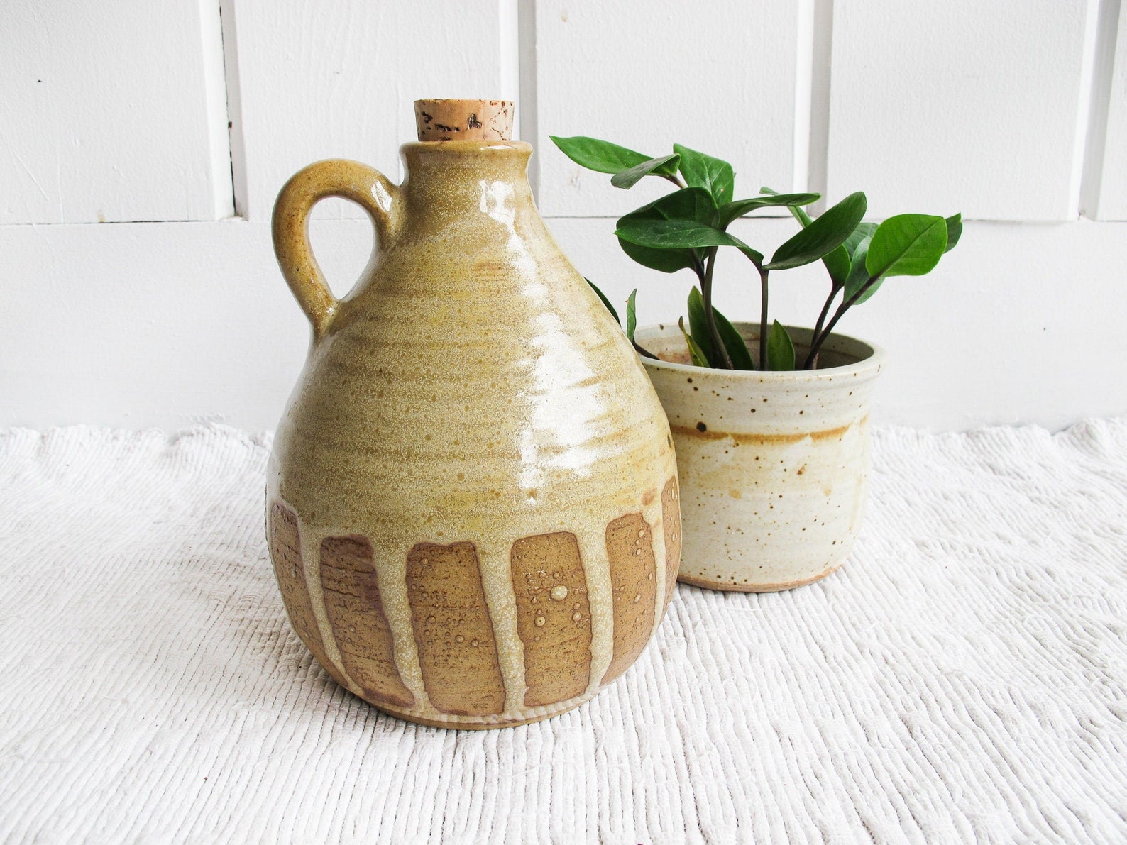 Pottery Ceramic Pitcher / Jug With Cork - Etsy