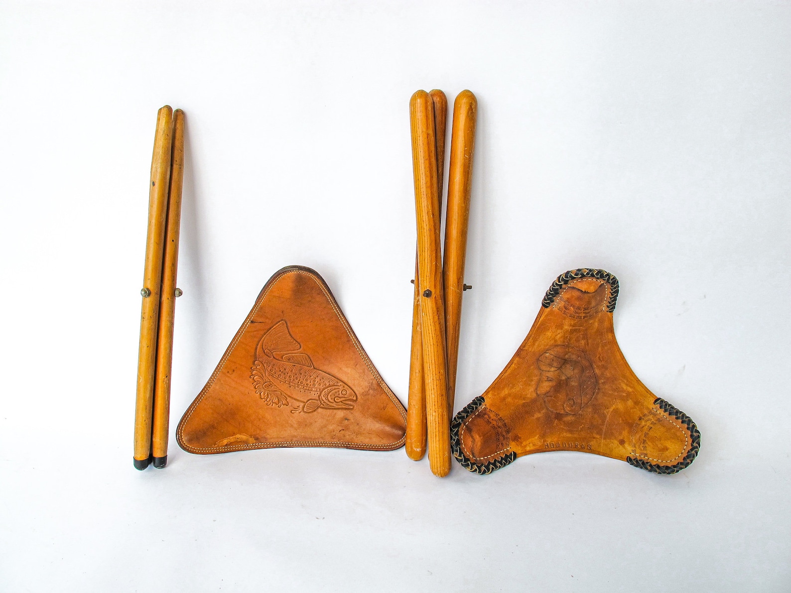 Leather Tri-fold Folding Camping Stools sold Separately - Etsy