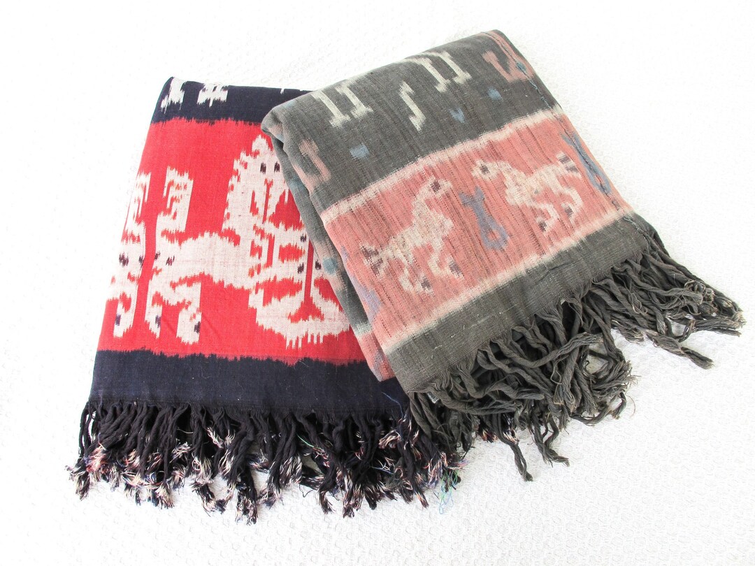 Traditional Ikat Blanket Fabric Sumba Island Indonesia 2 Available - Etsy
