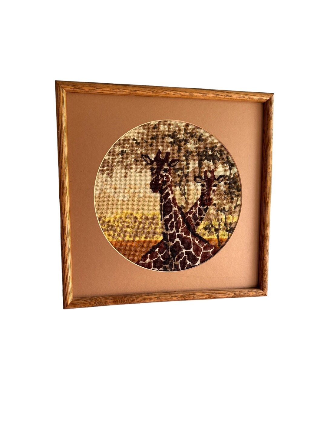 Vintage Framed Giraffe Needlepoint - Etsy