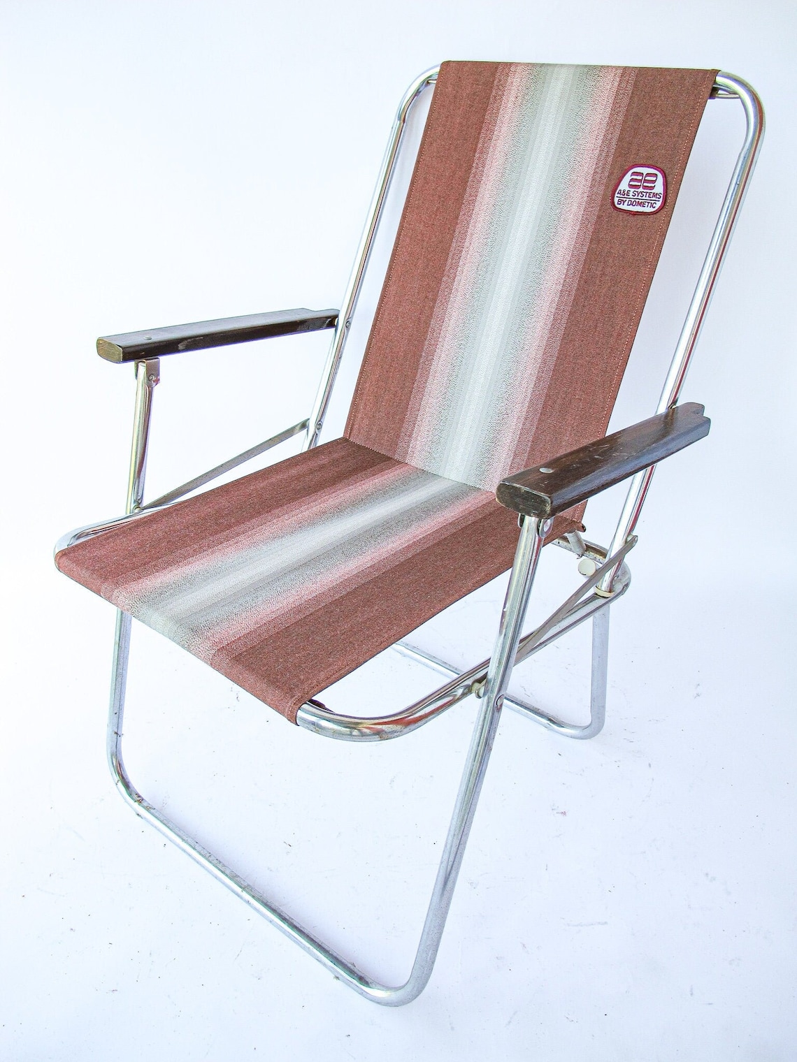 Canvas Folding Lawn Chairs With Metal Frames and Wood Arm - Etsy