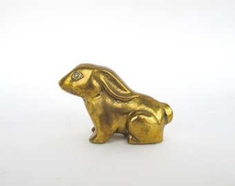 Bunny / Rabbit Vintage Solid Brass Hare at the Branch - Etsy