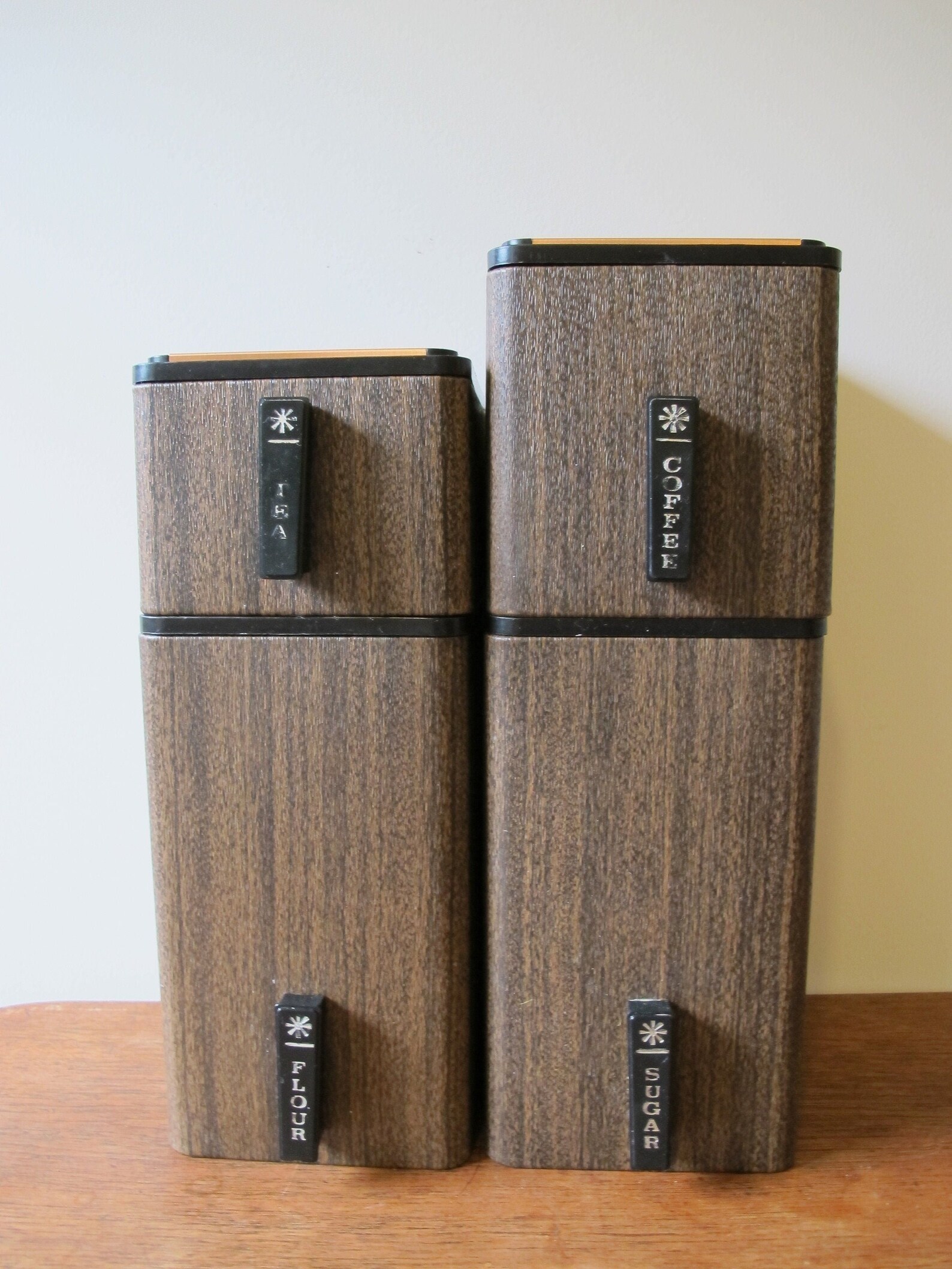 Midcentury Stackable Canister Set With Copper Flashed Lids - Etsy