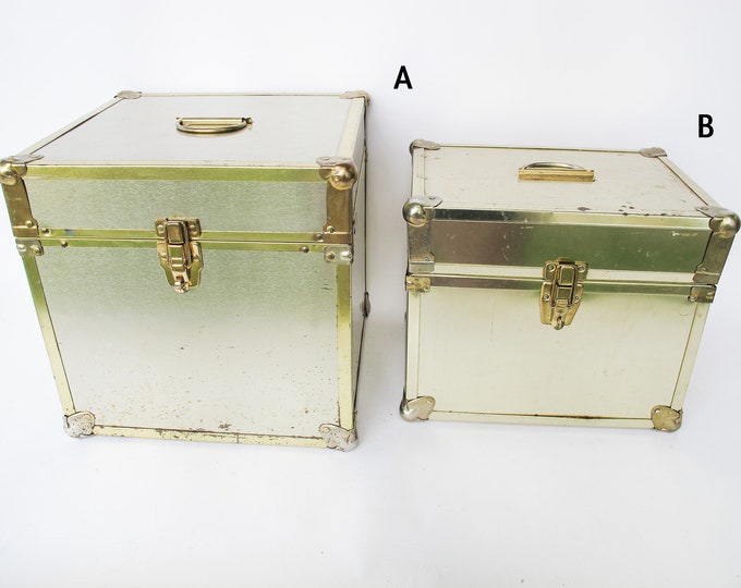 Sarried Chest Brass Gold Colored Trunk Storage Locker Regency Vintage ...
