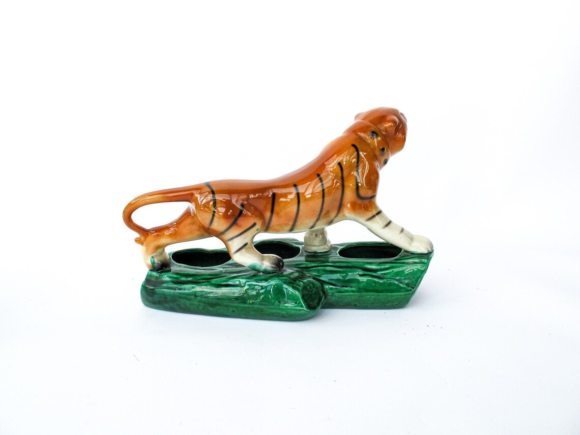 Ceramic Tiger Planter Statue | Etsy