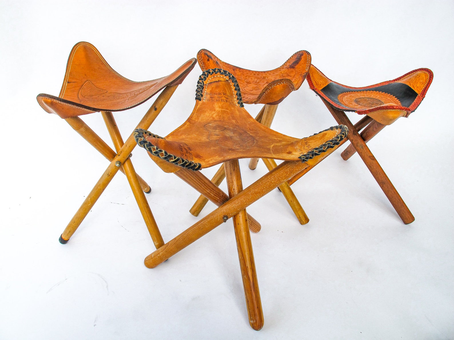 Leather Tri-fold Folding Camping Stools sold Separately - Etsy