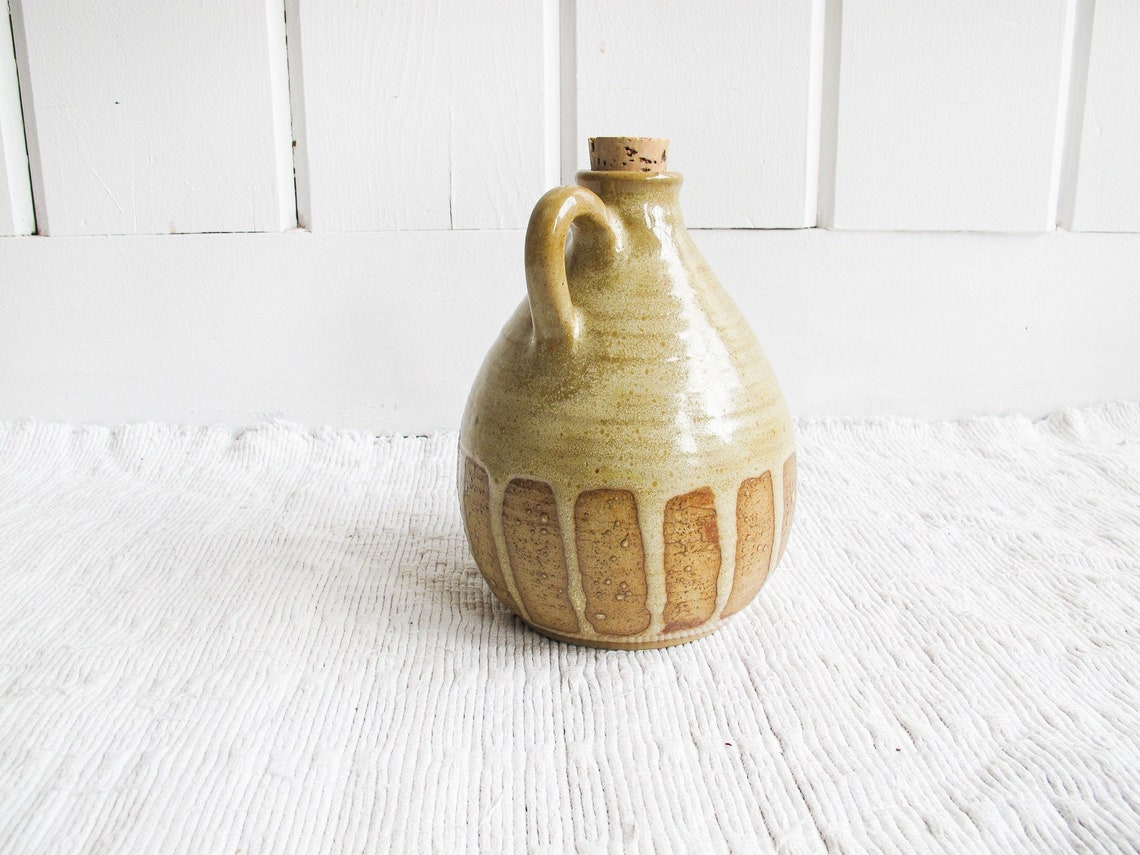 Pottery Ceramic Pitcher / Jug With Cork - Etsy